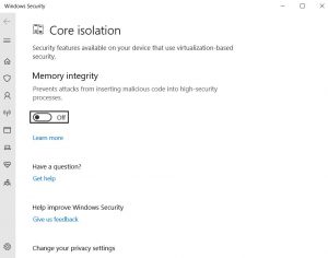 Enable or Disable Core Isolation Memory Integrity in Windows 11 - What's Running?
